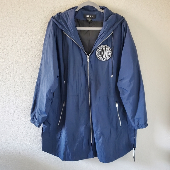 Dkny | Jackets & Coats | Dkny Indigo Token Logo Jacket Nwt | Poshmark